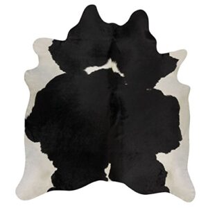 original cowhide Rug Genuine Leather Hair on Hides Decorative Value Rare Giant Size Approx 7X8 ft (56-66 sqf) (Black and White)