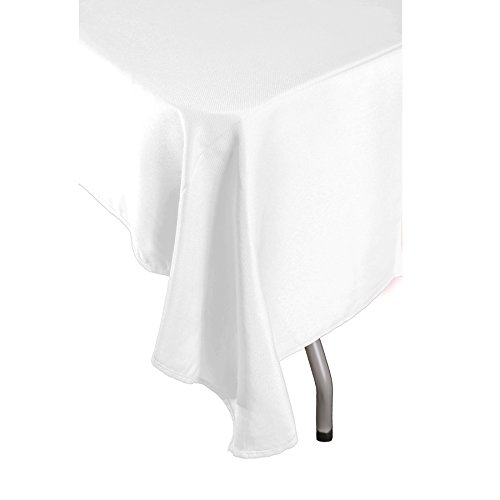 YLZYAA Rectangle Tablecloth - 60 x 102 Inch - White Rectangular Table Cloth for 6 Foot Table in Washable Polyester - Great for Buffet Table, Parties, Holiday Dinner, Wedding & More