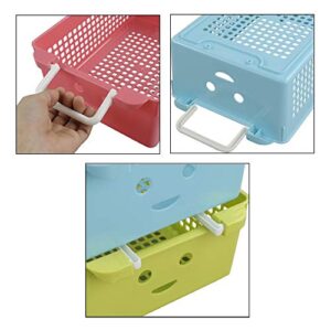 Ggbin Plastic Storage Basket with Handles, Set of 3, 12"L x 8"W x 4"H