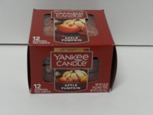 apple pumpkin yankee candle tea lights – set of 12