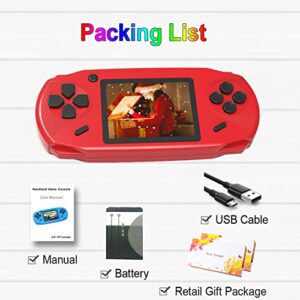 Beijue 16 Bit Handheld Games for Kids Adults 3.0'' Large Screen Preloaded 100 HD Classic Retro Video Games USB Rechargeable Seniors Electronic Game Player Birthday Xmas Present (Red)