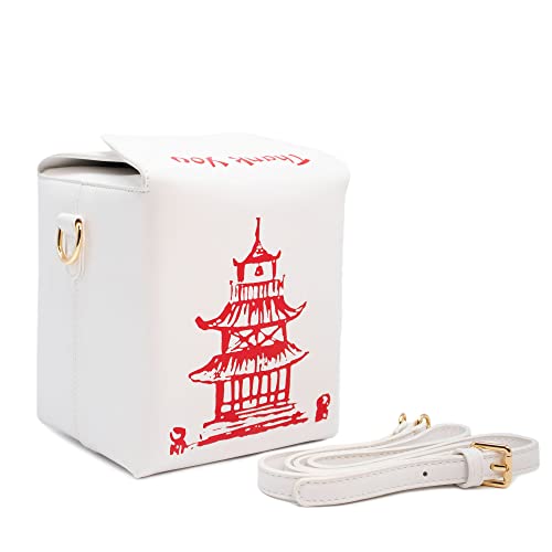 Bewaltz Fun Shape Purse Handbag, Statement Chinese Takeout Box To-Go Dine Out Red White