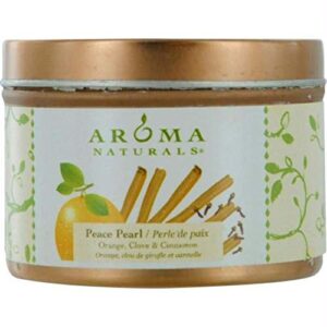 aroma naturals 814749 aroma naturals soy vegepure travel candle – peace pearl orange clove and cinnamon – 2.8 oz