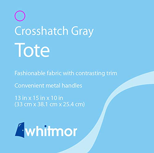 Whitmor Tote - 13 L x 15 W x 10 H inches - Crosshatch Gray