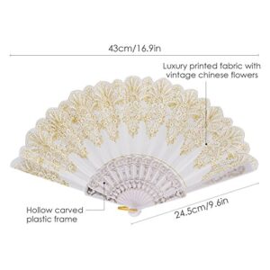 Innolife 5 PCS Spanish Folding Retro Pattern Hand Fan for Women