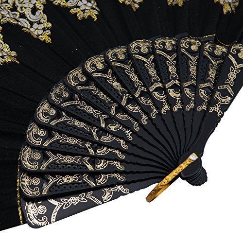 Innolife 5 PCS Spanish Folding Retro Pattern Hand Fan for Women