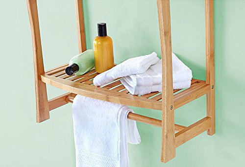 Best Living Wall Mount Shelf, 19.9 by 9.8 by 21.26-Inch, Bamboo