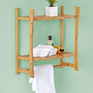 Best Living Wall Mount Shelf, 19.9 by 9.8 by 21.26-Inch, Bamboo