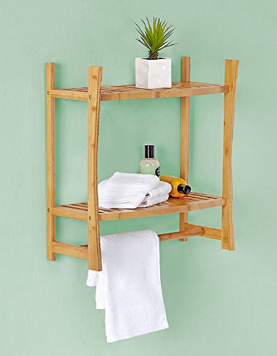 Best Living Wall Mount Shelf, 19.9 by 9.8 by 21.26-Inch, Bamboo