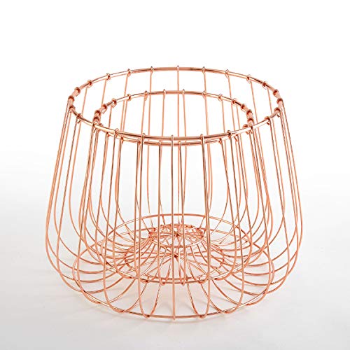 Urban Shop Wire Storage Bin, Rose Gold, 2 Count