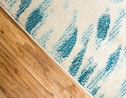 Unique Loom Positano Collection Coastal Modern Bright Colors Fish Beige Area Rug (5' x 8')