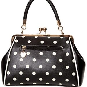 Dancing Days Crazy Little Thing Vintage Bag 50s Rockabilly Polka Top Handle Handbag - Black & White