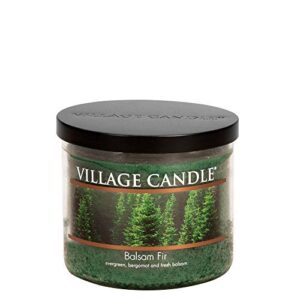 village candle balsam fir 17 oz glass bowl scented candle, medium,green