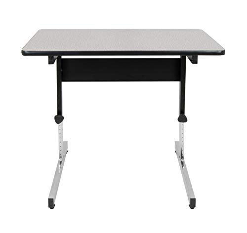 Calico Designs Adapta Height Adjustable Office Desk, All-Purpose Utility Table, Sit to Stand up Home Computer Desk, 23" - 32" in Powder Coated Black Frame and 1" Thick Grey Top, 36 Inch