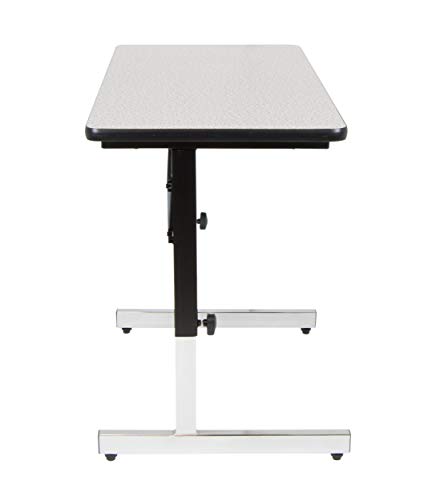 Calico Designs Adapta Height Adjustable Office Desk, All-Purpose Utility Table, Sit to Stand up Home Computer Desk, 23" - 32" in Powder Coated Black Frame and 1" Thick Grey Top, 36 Inch