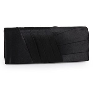 damara elegance satin cocktail wedding handbag evening clutch bag,black