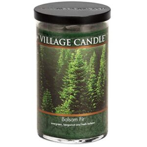 village candle balsam fir large tumbler scented candle, 19 oz, green