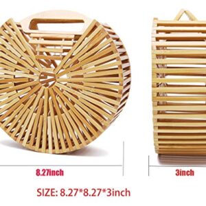 Fashion Bamboo Handbag Handmade Woven Beach bag for Womens (Bamboo)