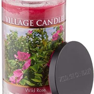 Village Candle Wild Rose Large Tumbler Jar Candle, 19 Oz, Traditions Collection, Pink