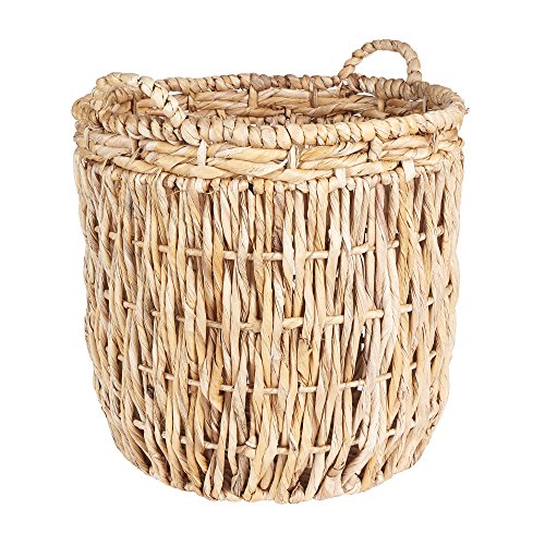 Household Essentials Brown Tall Round Wicker Storage Basket