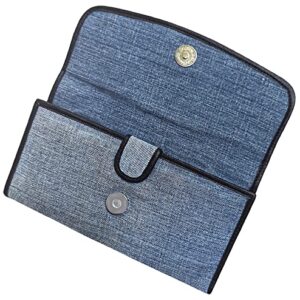 Bijoux De Ja Upcycling Blue Denim Large Capacity Money Flap Roomy Long Wallet Purse Clutch for Women BMW014