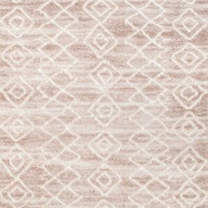 nuLOOM Vinita Moroccan Diamonds Shag Area Rug, 4' x 6', Light Beige