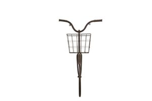 creative co-op da6000 iron bike shape wall decor with basket, rust