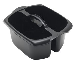 addis utility cleaning caddy with twin compartment and handle, black, 32 x 38.5 x 20 cm