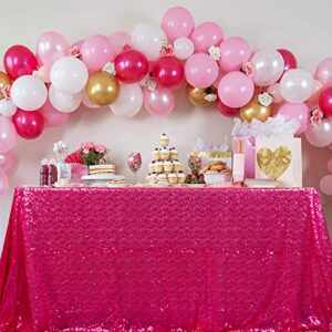 shinybeauty hot pink sequin tablecloth rectangle 60inx102in sequin tablecloth for wedding/party-fuchsia