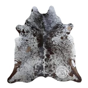 Genuine Salt and Pepper Tricolor Cowhide Rug 6 x 7 ft. 180 x 210 cm