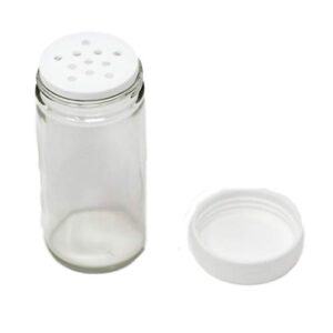 Glass Spice Jars- Set of Six Glass Spice Bottles