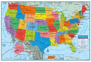 superior mapping company united states poster size wall map 40 x 28 with cities (1 map)