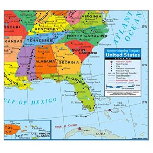 Superior Mapping Company United States Poster Size Wall Map 40 x 28 with Cities (1 Map)