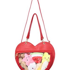 Ita Bag Heart Shaped Purse Kawaii Backpack Ita Bag Crossbody Clear Bag Ita Heart Bag Kawaii Wallet Lolita Bag Love Shaped Bag Kawaii Bag Transparent Backpacks Cute Bag Japanese School Bag Anime Bag