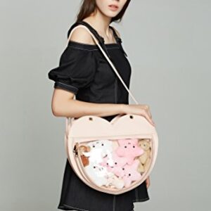 Ita Bag Heart Shaped Purse Kawaii Backpack Ita Bag Crossbody Clear Bag Ita Heart Bag Kawaii Wallet Lolita Bag Love Shaped Bag Kawaii Bag Transparent Backpacks Cute Bag Japanese School Bag Anime Bag