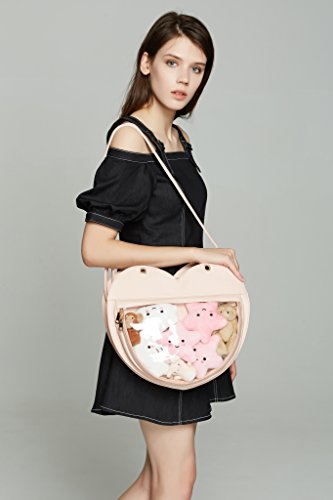 Ita Bag Heart Shaped Purse Kawaii Backpack Ita Bag Crossbody Clear Bag Ita Heart Bag Kawaii Wallet Lolita Bag Love Shaped Bag Kawaii Bag Transparent Backpacks Cute Bag Japanese School Bag Anime Bag