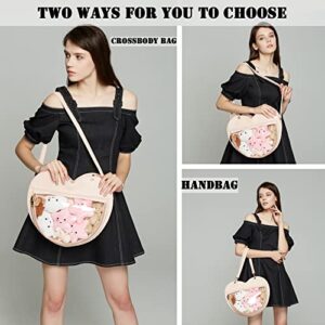 Ita Bag Heart Shaped Purse Kawaii Backpack Ita Bag Crossbody Clear Bag Ita Heart Bag Kawaii Wallet Lolita Bag Love Shaped Bag Kawaii Bag Transparent Backpacks Cute Bag Japanese School Bag Anime Bag