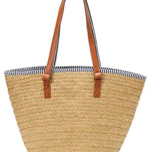 Epsion Straw Beach Bags Tote Tassels Bag Hobo Summer Handwoven Shoulder Bags Purse With Pom Poms