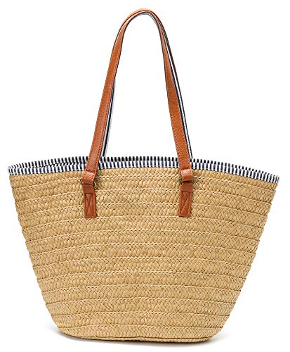 Epsion Straw Beach Bags Tote Tassels Bag Hobo Summer Handwoven Shoulder Bags Purse With Pom Poms