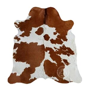 Genuine Brown and White Cowhide Rug XL 6 x 7-8 ft. 180 x 240 cm