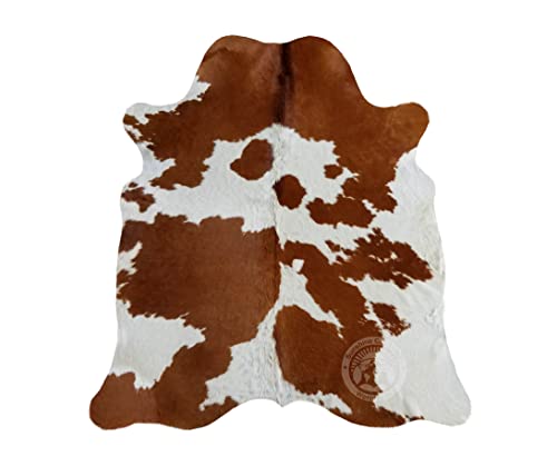 Genuine Brown and White Cowhide Rug XL 6 x 7-8 ft. 180 x 240 cm