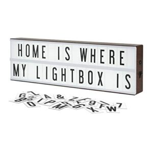 my cinema lightbox the vintage edition led marquee light box with 140 letters, numbers, and symbols to make your own sign extra long length with a faux wood finish