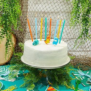 3D Dinosaur Cake Topper with Thin Candles in Holders (18-Pack)