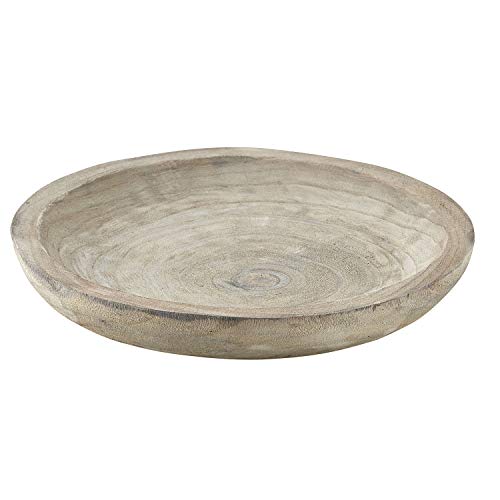 Santa Barbara Design Studio Table Sugar Hand Carved Paulownia Wood Serving Bowl, Medium, Grey