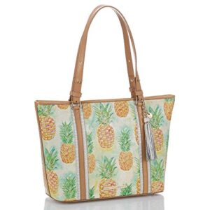 Brahmin Asher Leather Tote Multi Pompano