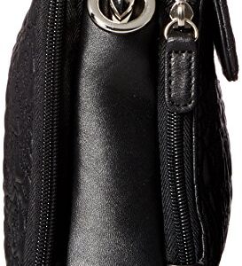 GTM Gun Tote'n Mamas Concealed Carry Rose Embroidered Lambskin Cross-Body Shoulder Bag, Black, Medium