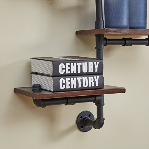 Danya B. 3-Tier Vertical Floating Staggered Industrial Rustic Pipe Shelves - Wall Mount