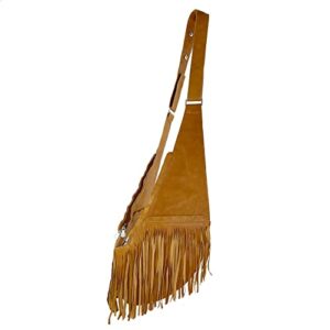 sash crossbody amber leather bag (fringe)