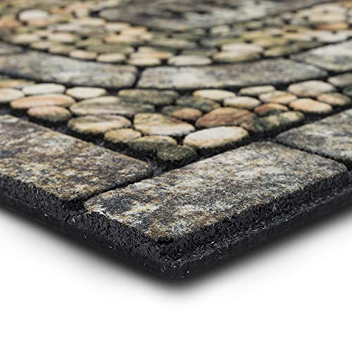 Mohawk Home Recycled Rubber Door Mat, Welcome Garden Pebbles Gray (23" x 35")