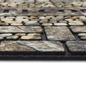 Mohawk Home Recycled Rubber Door Mat, Welcome Garden Pebbles Gray (23" x 35")